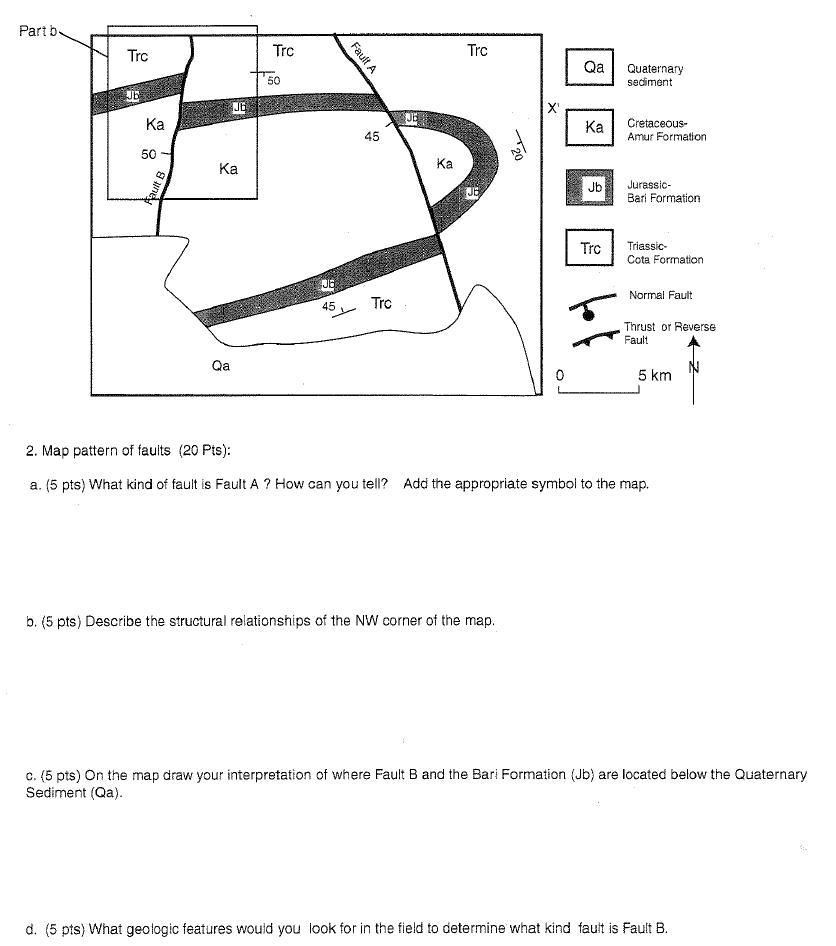 Solved 2. Map pattern of faults ( 20Pts) : a. (5 pts) What | Chegg.com