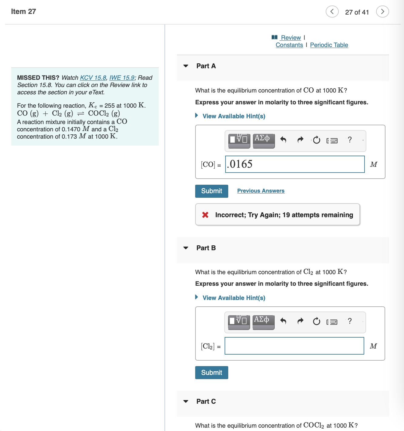 Solved MISSED THIS? Watch KCV 15.8, IWE 15.9; Read Section | Chegg.com