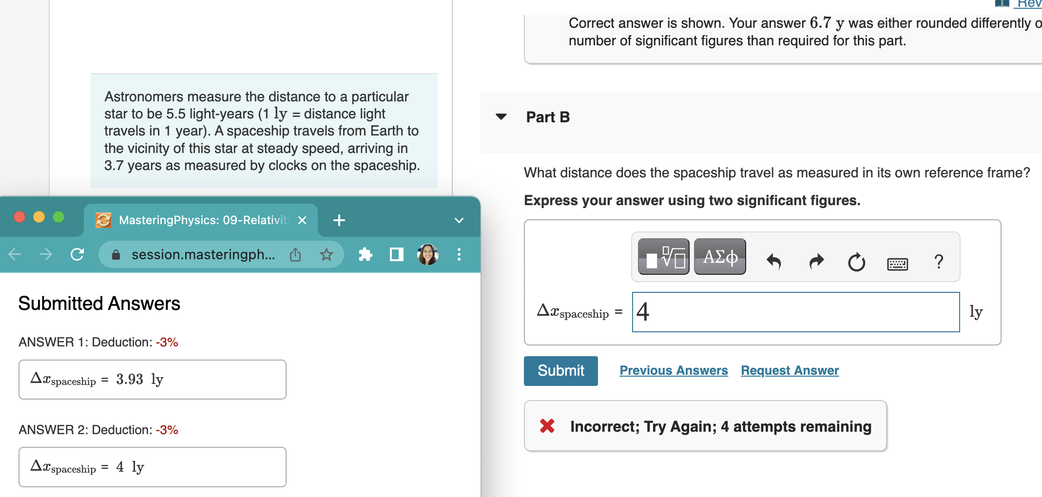 Solved Correct answer is shown. Your answer 6.7y was either | Chegg.com