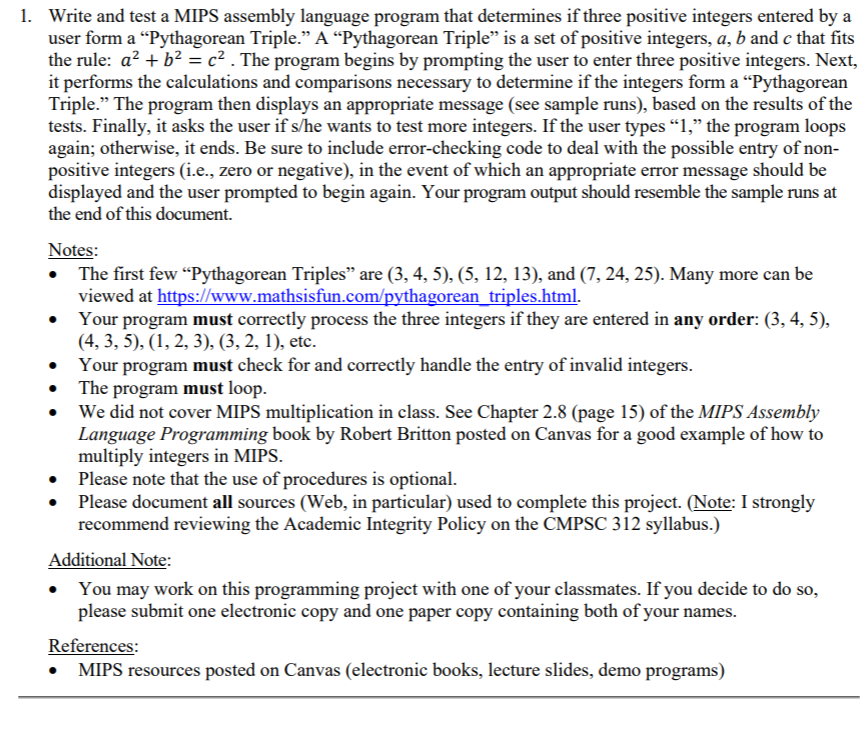 1 Write And Test A Mips Assembly Language Program