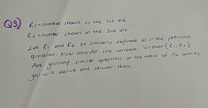 Solved Ri= number shown on the ist die R2 = number shown on | Chegg.com