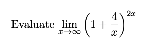 Solved Evaluate lim (1+1)* 2-too | Chegg.com