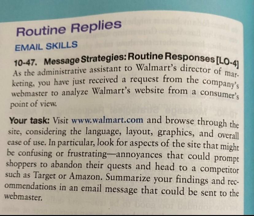 Solved EMAIL SKILLS 10-47. Message Strategies: Routine | Chegg.com