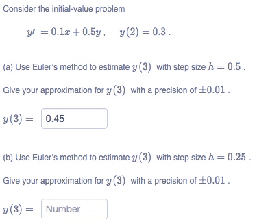 Solved Consider the initial-value problem yl0.10.5y, y(2)0.3 | Chegg.com