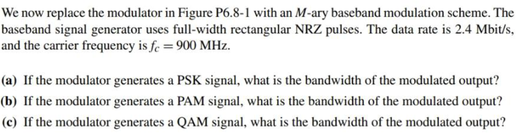 Solved We now replace the modulator in Figure P6.8-1 with an | Chegg.com