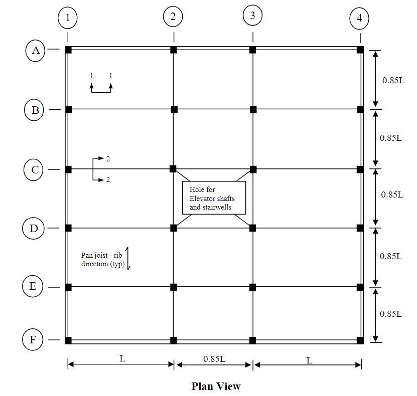 Solved The structural floor plan of a three-story (ground | Chegg.com