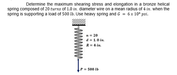 Solved Determine the maximum shearing stress and elongation | Chegg.com