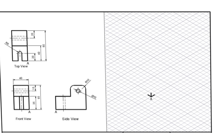 Solved Draw the isometric view of the part shown ( based in | Chegg.com