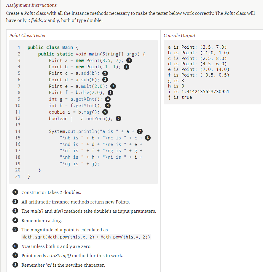 Solved Language: Java Need to satisfy the following | Chegg.com