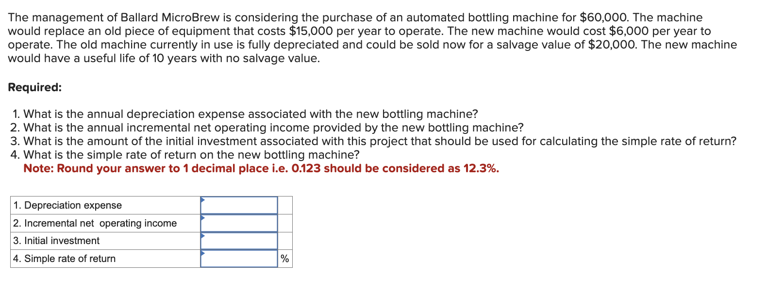 Solved The management of Ballard MicroBrew is considering | Chegg.com