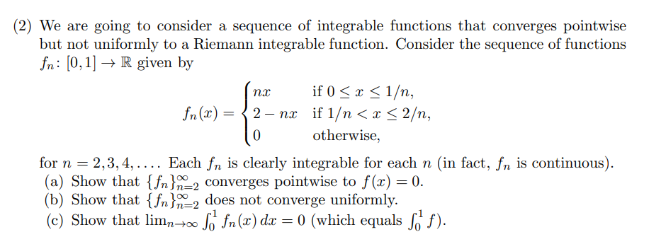 Solved пх (2) We are going to consider a sequence of | Chegg.com