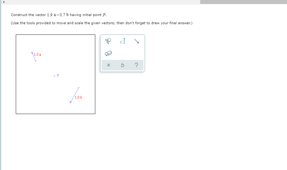 Solved Construct the vector 19 a-0.7 b having initial point | Chegg.com