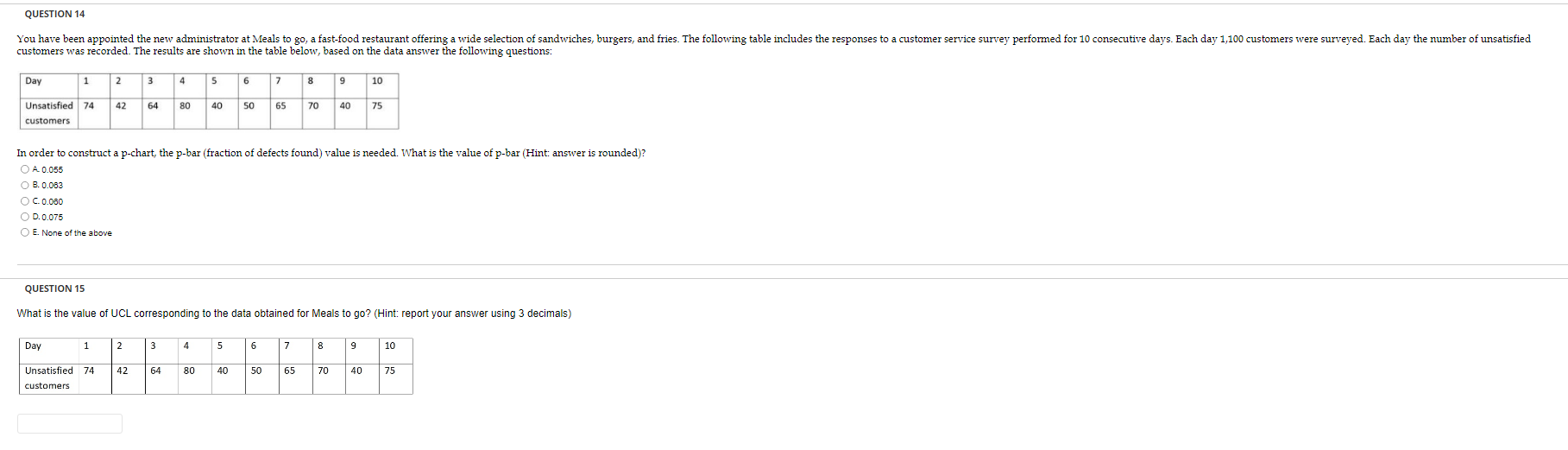 Solved In order to construct a p-chart, the p-bar (fraction | Chegg.com