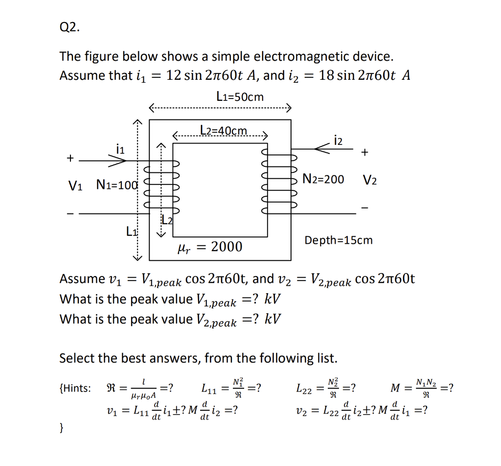 Solved The figure below shows a simple electromagnetic | Chegg.com