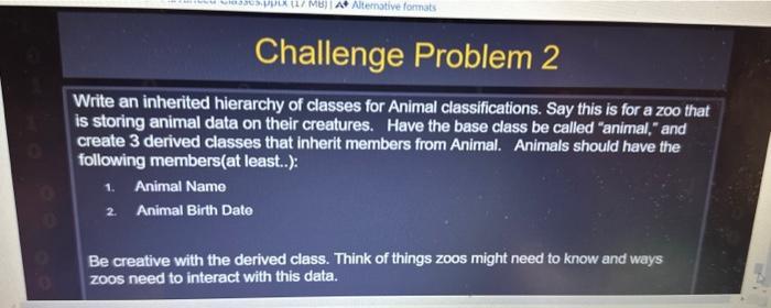 Solved 2. Write an inherited hierarchy of classes for | Chegg.com