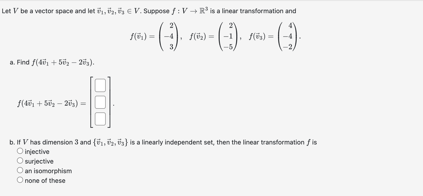 Solved Let V be a vector space and let v1,v2,v3∈V. Suppose | Chegg.com