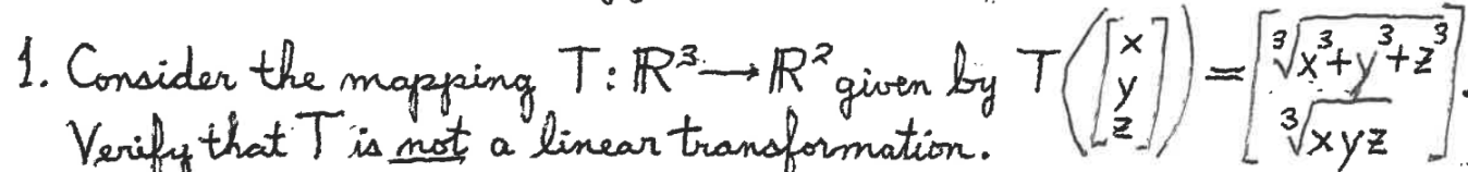 Solved 1. Consider the mapping T:R3→R2 given by | Chegg.com