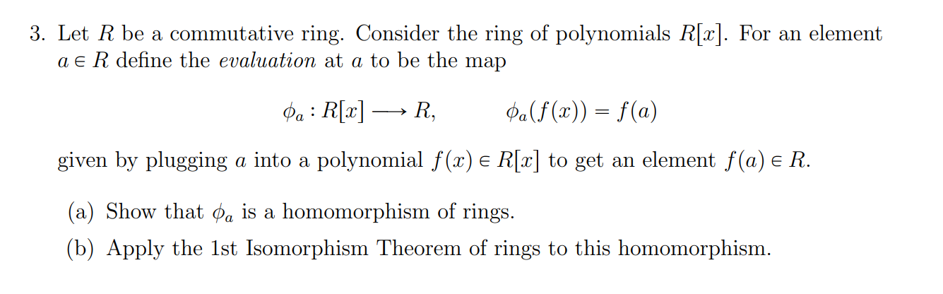 Solved 3. Let R be a commutative ring. Consider the ring of | Chegg.com
