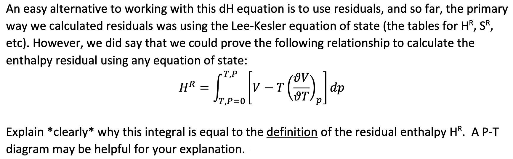 Solved An easy alternative to working with this dH equation | Chegg.com