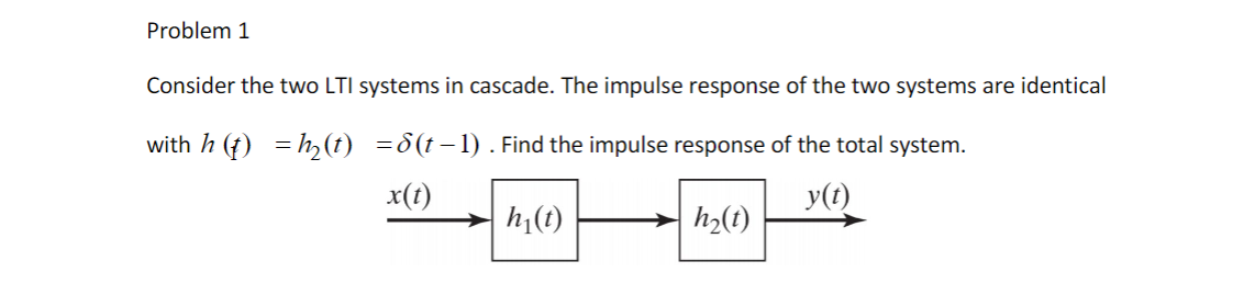 Solved Consider the two LTI systems in cascade. The impulse | Chegg.com Solved Consider the two LTI systems in cascade. The impulse | Chegg.com