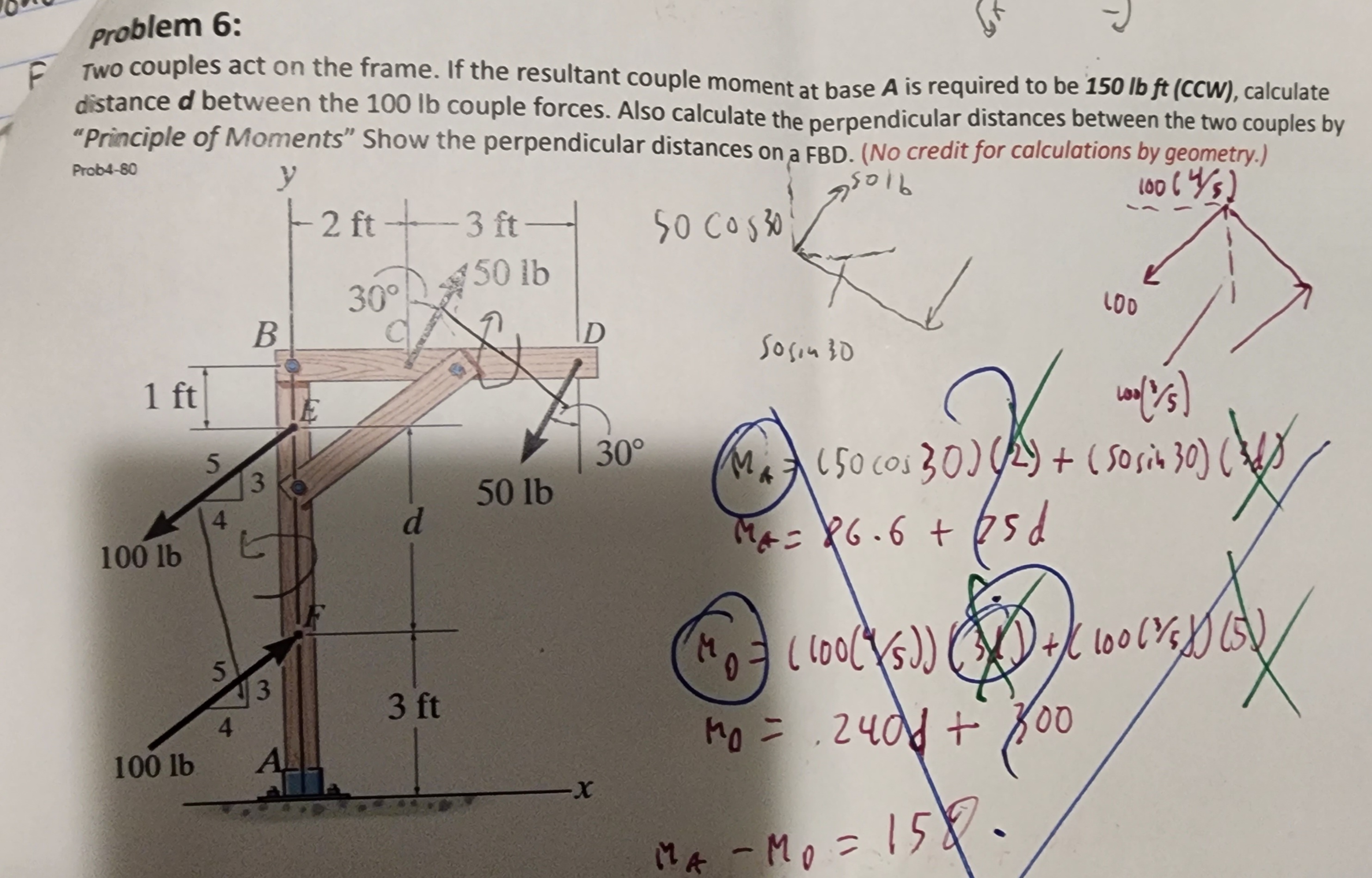 Solved Two couples act on the frame. If the resultant couple | Chegg.com