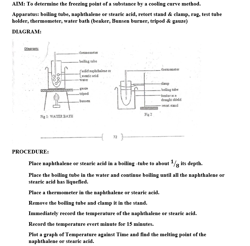 AIM: To determine the freezing point of a substance | Chegg.com