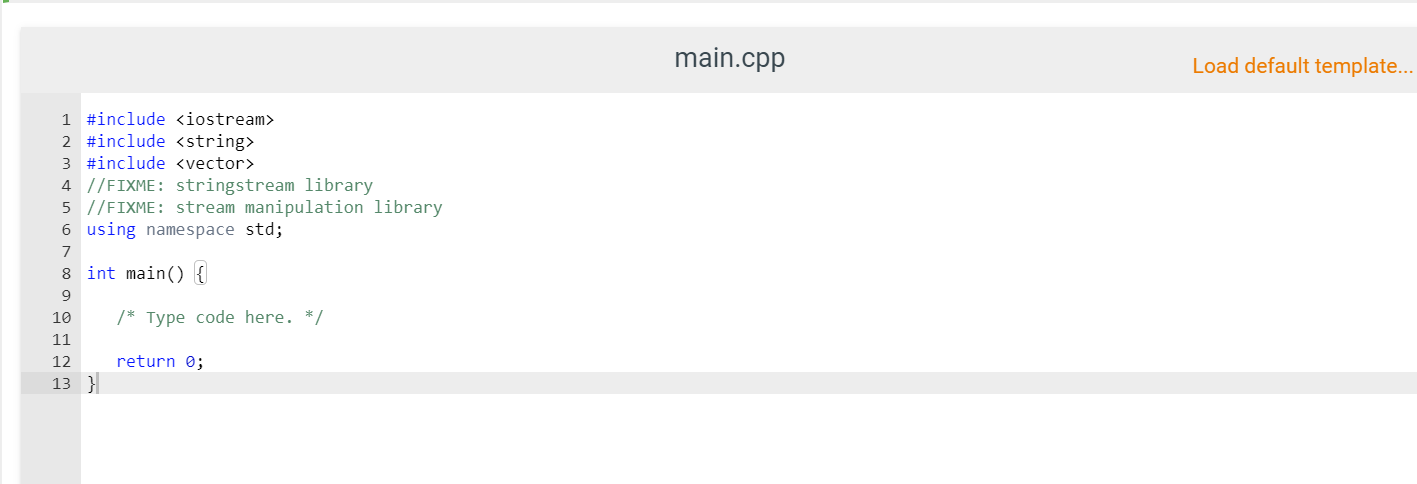 main.cpp Load default template... 1 #include 2 #include 3 #include 4 ...