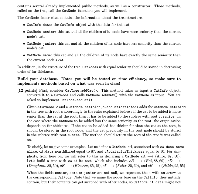 The database of all cats is represented by a ternary | Chegg.com