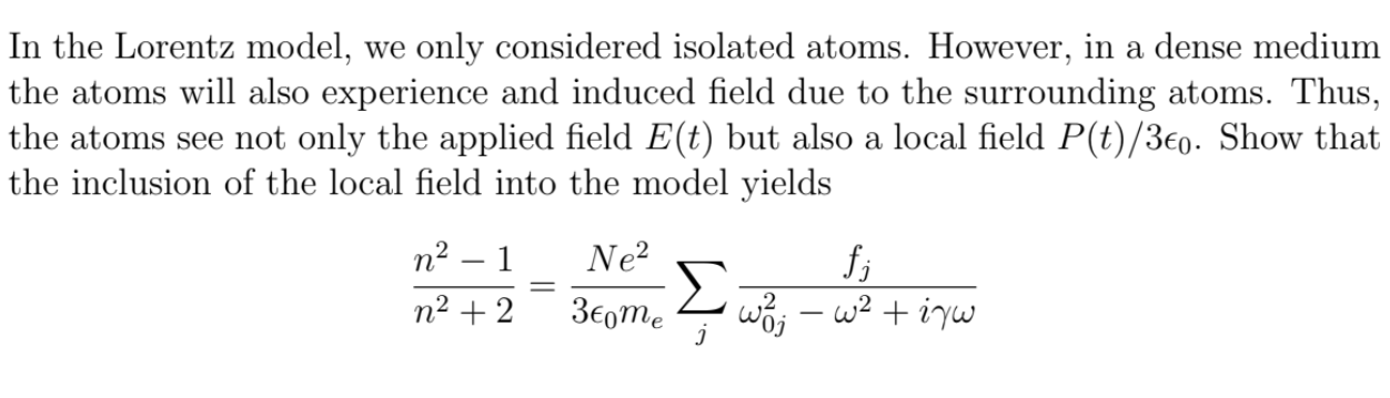 In the Lorentz model, we only considered isolated | Chegg.com