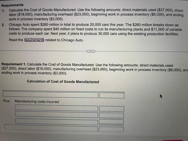Solved Requirements 1. Calculate the Cost of Goods | Chegg.com