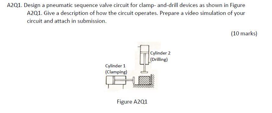 Solved A2Q1. Design a pneumatic sequence valve circuit for | Chegg.com