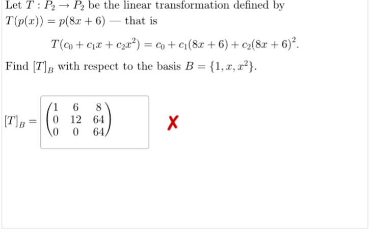Solved Let \\( T: P_{2} \\rightarrow P_{2} \\) be the linear | Chegg.com