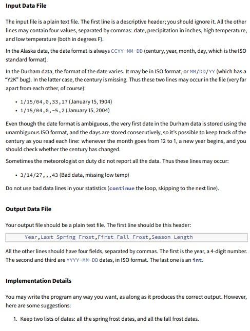 Solved You should create a program that reads a file with | Chegg.com
