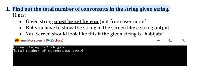 Solved 1. Find out the total number of consonants in the | Chegg.com