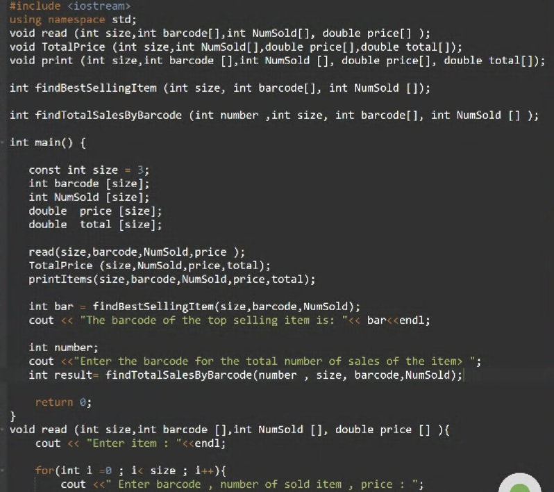 Solved #include using namespace std; void read (int size, | Chegg.com