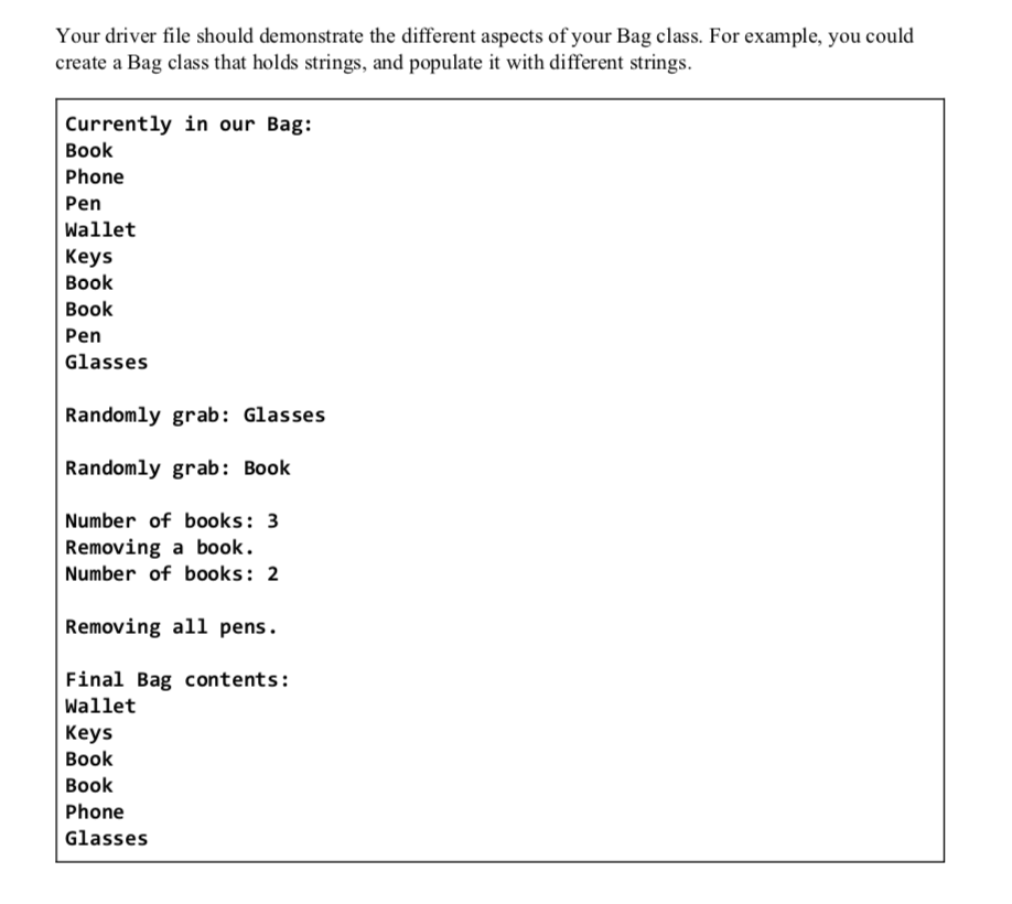 C++ Please the Bag class should be both a template | Chegg.com