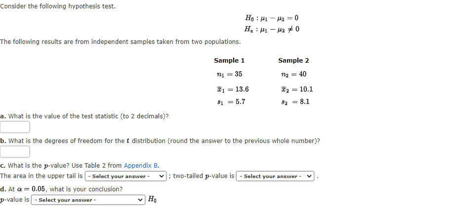Solved Consider the following hypothesis test. \\[ | Chegg.com