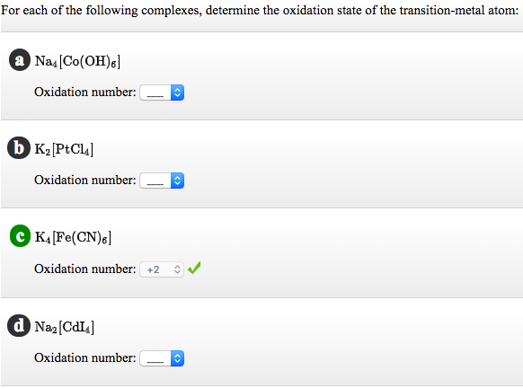 Solved For each of the following complexes, determine the | Chegg.com