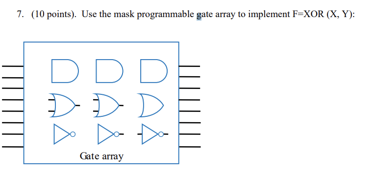 Solved 7. (10 points). Use the mask programmable gate array | Chegg.com Solved 7. (10 points). Use the mask programmable gate array | Chegg.com