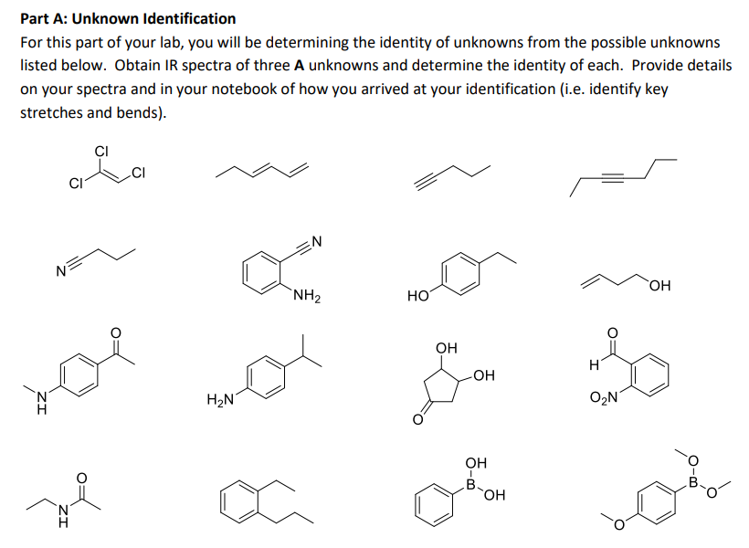 Part A: Unknown Identification For this part of your | Chegg.com
