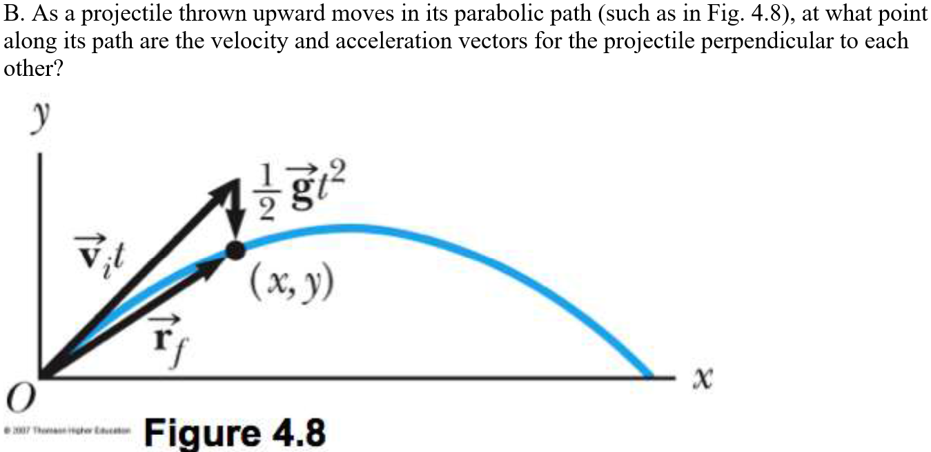 Solved B. ﻿As a projectile thrown upward moves in its | Chegg.com