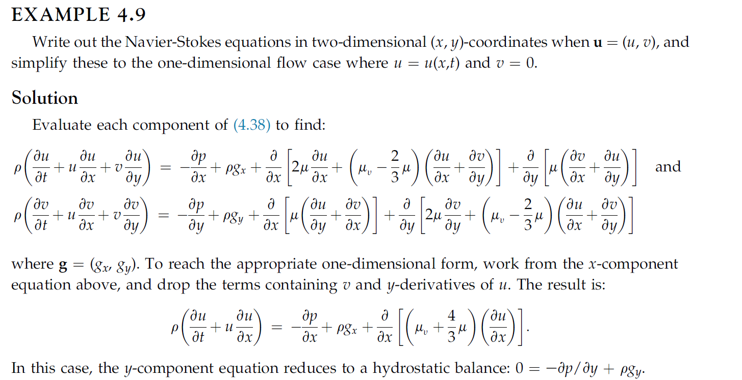 Solved Simplify the planar Navier-Stokes momentum equations | Chegg.com
