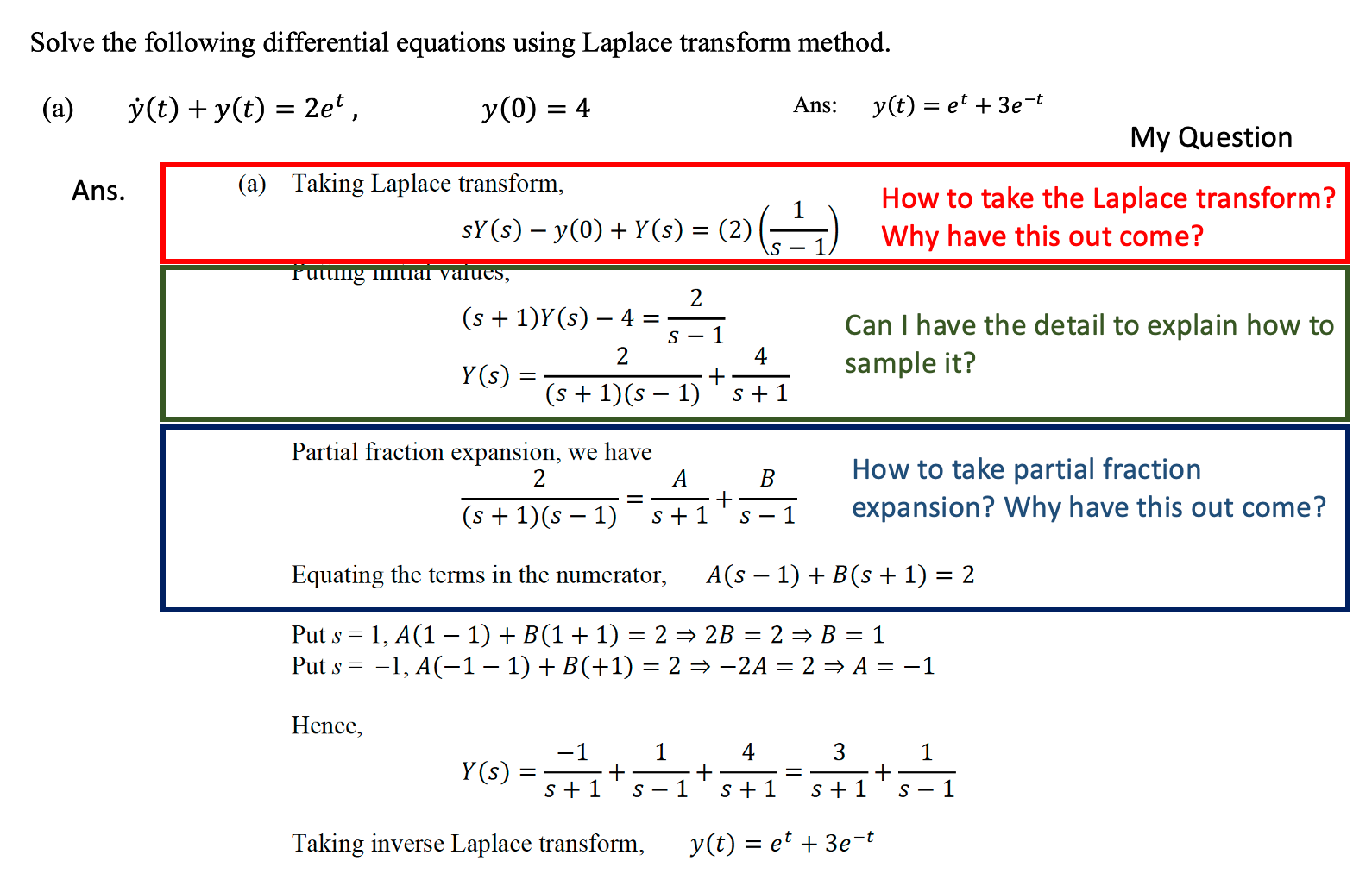 Solved Solve The Following Differential Equations Using