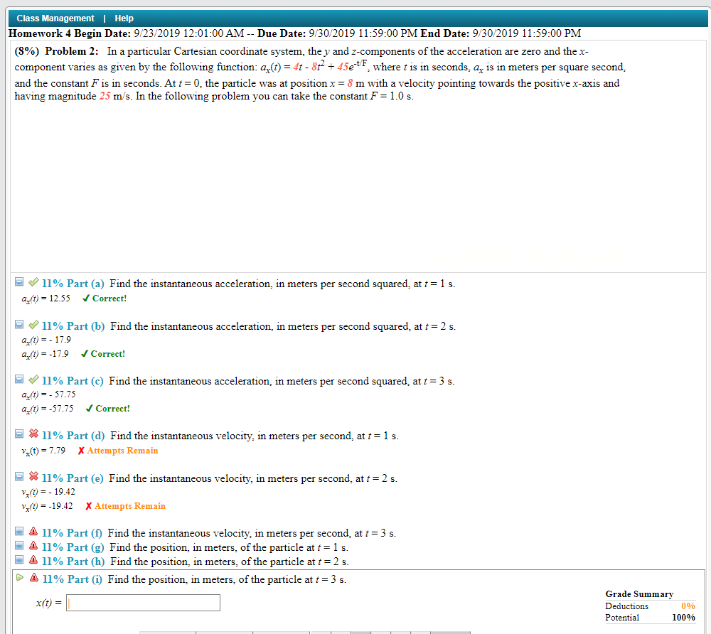 Solved Class Management Help Homework 4 Begin Date: | Chegg.com