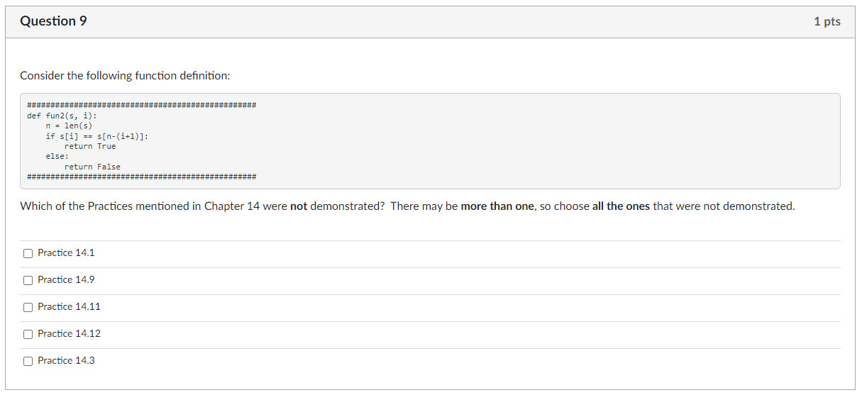 Solved Consider the following function definition: | Chegg.com