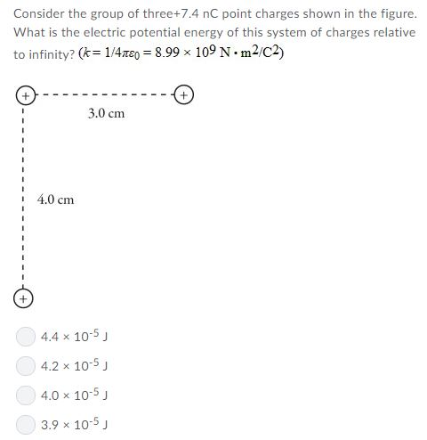 Solved Consider the group of three+7.4 nC point charges | Chegg.com