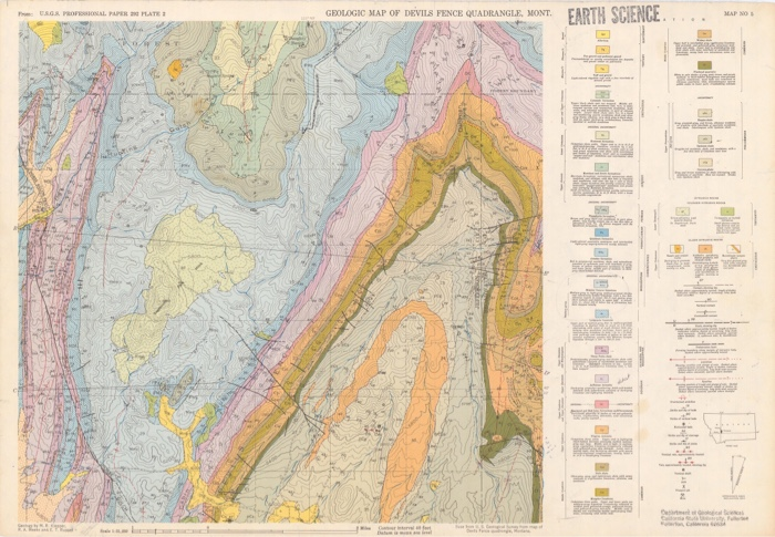 EARTH SCIENCE.. GEOLOGIC MAP OF DEVILS FENCE | Chegg.com