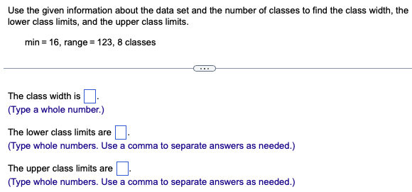 Solved Use the given information about the data set and the | Chegg.com