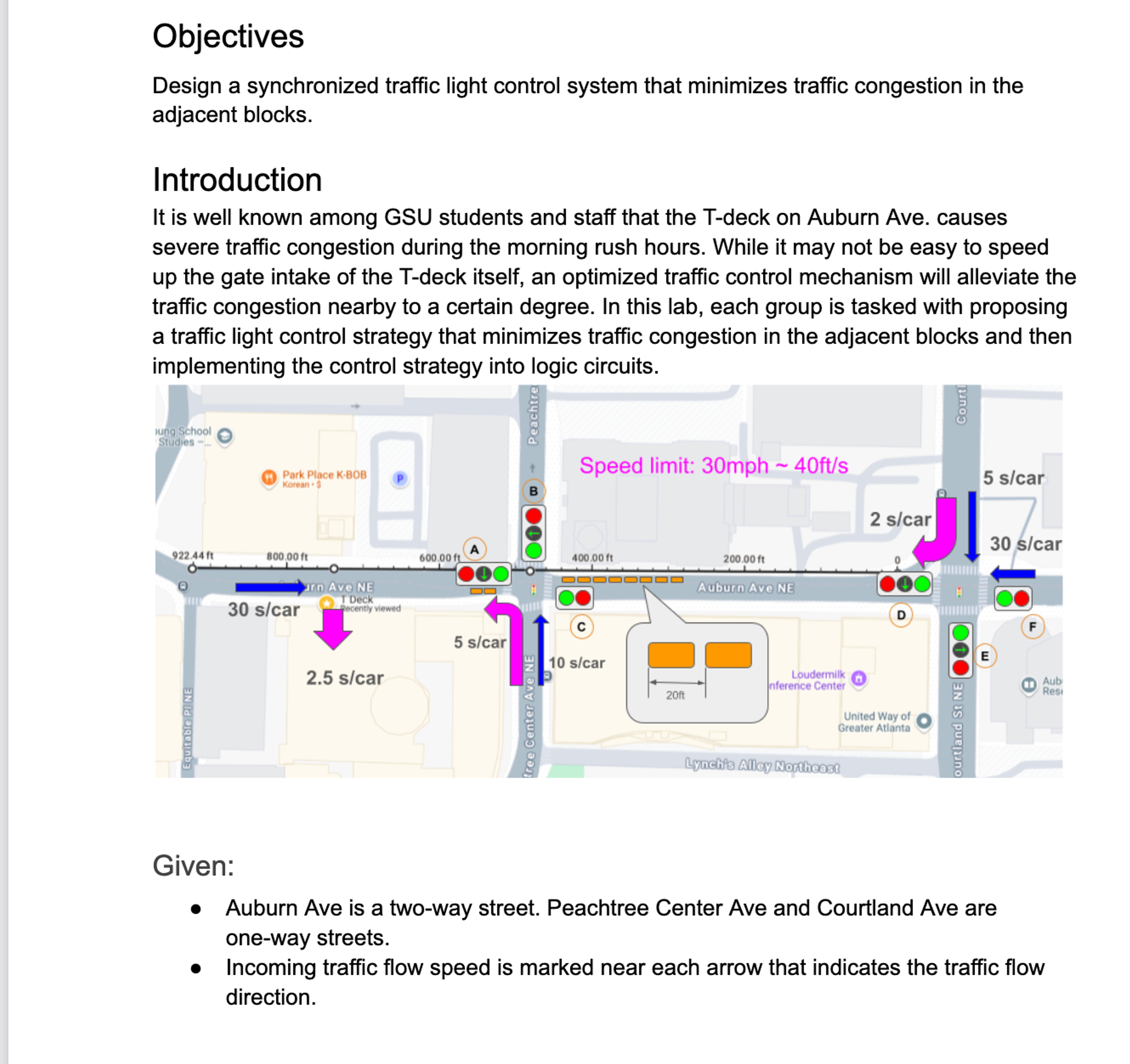 Solved ObjectivesDesign a synchronized traffic light control | Chegg.com