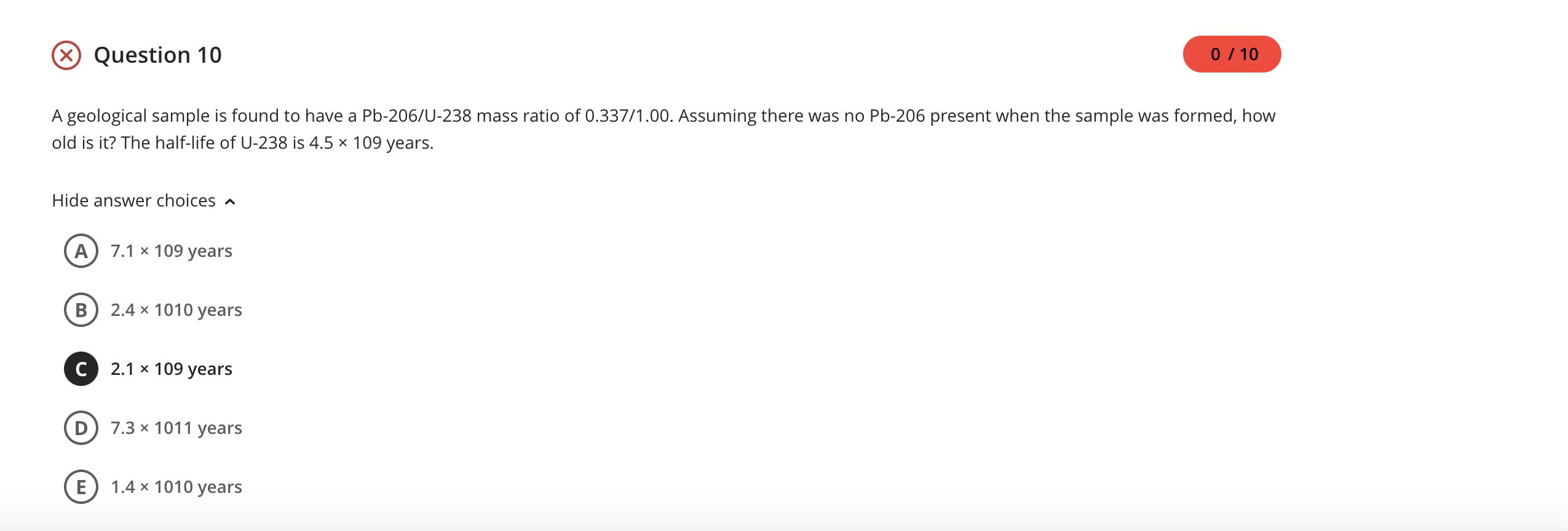 Solved I've found this problem on chegg with multiple | Chegg.com